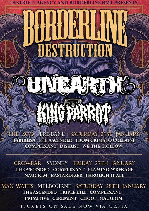 UNEARTH To Headline BORDERLINE DESTRUCTION FESTIVAL Later This Month ...