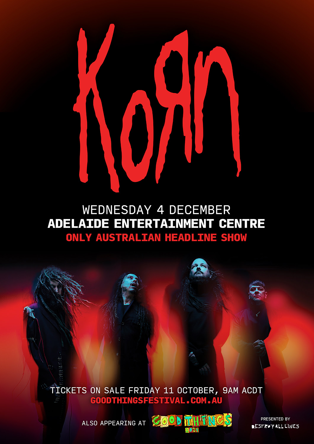 KORN Announce Adelaide GOOD THINGS 2024 Side Show | HEAVY Magazine